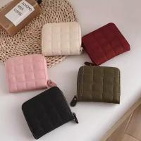China Mini PU Leather Wallet for Women Custom Logo Zipper Closure 11x10x3cm Small Card Holder for sale