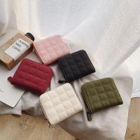 China Mini PU Leather Wallet for Women Custom Logo Zipper Closure 11x10x3cm Small Card Holder for sale
