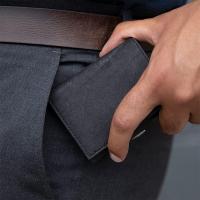 China Magnetic Closure PU Leather Wallet with Custom Pop Up Holder and Zipper Pocket 9cm for sale