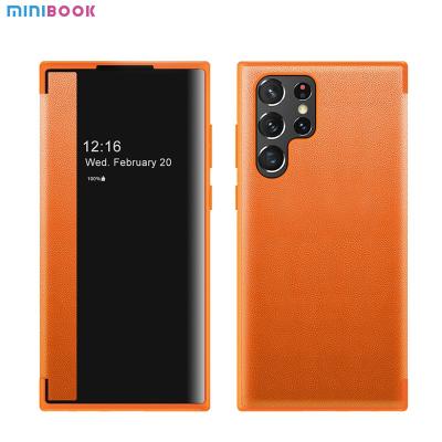 China Custom Logo PU Leather Minibook Case for Samsung Galaxy S23 Ultra 16cm Waterproof Sport Cover for sale