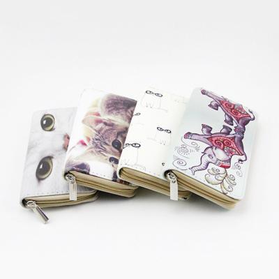 China Custom Slim Floral Print PU Leather Credit Card Holder with Custom Color Design 10 Card Slots for sale