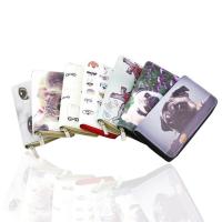 China Custom Slim Floral Print PU Leather Credit Card Holder with Custom Color Design 10 Card Slots for sale