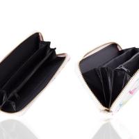 China Custom Slim Floral Print PU Leather Credit Card Holder with Custom Color Design 10 Card Slots for sale