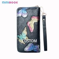 China Designer Ladies Long PU Leather Wallet with Custom Print 8 Card Slots Fashionable for sale