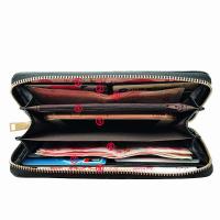 China Designer Ladies Long PU Leather Wallet with Custom Print 8 Card Slots Fashionable for sale