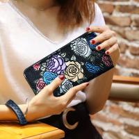 China Designer Ladies Long PU Leather Wallet with Custom Print 8 Card Slots Fashionable for sale