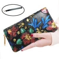 China Designer Ladies Long PU Leather Wallet with Custom Print 8 Card Slots Fashionable for sale