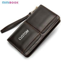 China Genuine Leather Long Wallet for Men with RFID Anti-Theft Zipper 21.5cm for sale
