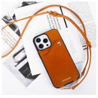 China Genuine Leather Lanyard Crossbody Wallet Case for Samsung with Sling and Card Slots for sale