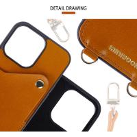 China Genuine Leather Lanyard Crossbody Wallet Case for Samsung with Sling and Card Slots for sale