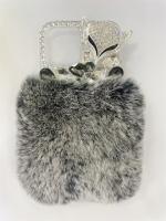 China Luxury Rabbit Fur Hair Phone Case for iPhone 14 Mini 14 Pro Max Soft PU Shockproof for sale