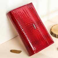 China Customizable Ladies Anti-Theft Genuine Leather Wallet with Zipper Pocket and Card Holder 21.5cm for sale