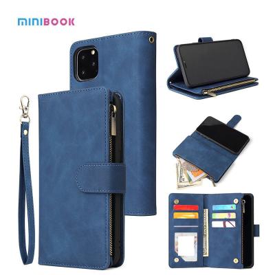 China Genuine Leather Wallet Stand Phone Case for iPhone Xs Max with Card Holder 15x0.8x7.5cm for sale