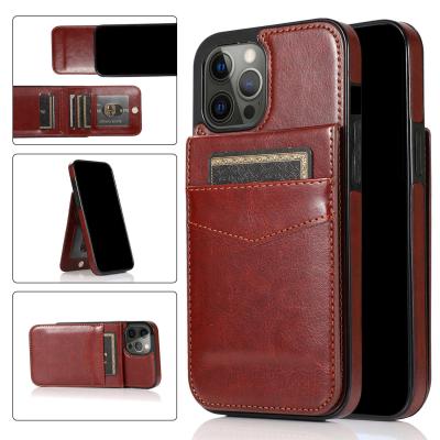 China PU Leather Flip Stand Card Holder Wallet Phone Case for iPhone 15 Pro Max 15x7.5cm for sale