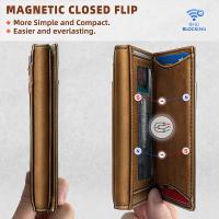 China Genuine Leather Men's Business Card Holder RFID Anti-Theft 11x9cm Multi Card Slots for sale
