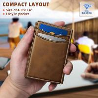 China Genuine Leather Men's Business Card Holder RFID Anti-Theft 11x9cm Multi Card Slots for sale