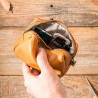 China Handmade Cowhide Vegetable Tanned Leather Long Wallet Clutch Bag for Men 13cm for sale