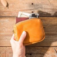China Handmade Cowhide Vegetable Tanned Leather Long Wallet Clutch Bag for Men 13cm for sale