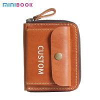 China Genuine Leather Men's Retro Handmade Short Wallet Low MOQ Mix Models 13cm x 10cm for sale