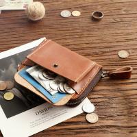 China Genuine Leather Men's Retro Handmade Short Wallet Low MOQ Mix Models 13cm x 10cm for sale