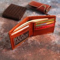 China Woven Cowhide Leather Retro Handmade Short Wallet Open Closure 0.1kg Men for sale