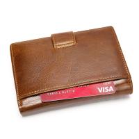 China Men's Genuine Leather Bifold Wallet 13 Card Holders 3 ID Windows 0.12kg Daily Use for sale