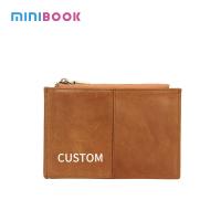 China Sample Nylon Lining Material RFID Blocking Genuine Leather Card Holder Folding Wallet for sale