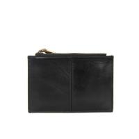 China Sample Nylon Lining Material RFID Blocking Genuine Leather Card Holder Folding Wallet for sale