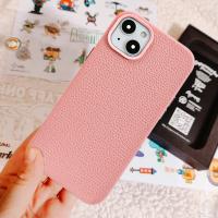 China Waterproof Full Wrapped Fold Edge Pebble Grain Phone Case for iPhone 13 Pro 14 Pro Max 6.1 inch 6.7 inch for sale