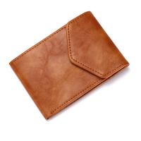 China Genuine Leather Anti-Theft Card Wallet for Men Japanese Style RFID Blocking 10.5x7.5cm for sale