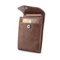 China Genuine Leather Anti-Theft Card Wallet for Men Japanese Style RFID Blocking 10.5x7.5cm for sale