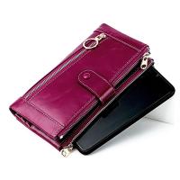 China Genuine Leather RFID Anti-Theft Long Wallet with Coin Clutch for Men 19.4cm for sale