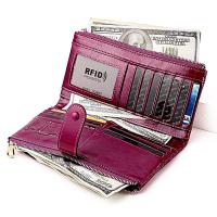 China Genuine Leather RFID Anti-Theft Long Wallet with Coin Clutch for Men 19.4cm for sale