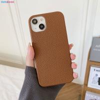 China Custom Pebble Leather Phone Back Cover Luxury Litchi Texture Case for iPhone 13 14 for sale