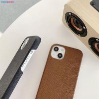 China Custom Pebble Leather Phone Back Cover Luxury Litchi Texture Case for iPhone 13 14 for sale