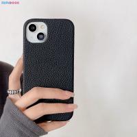 China Custom Pebble Leather Phone Back Cover Luxury Litchi Texture Case for iPhone 13 14 for sale