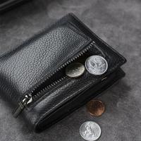 China Men's Genuine Leather Ultra-Thin Anti-Theft Wallet RFID Blocking Long Wallet 10.5cm for sale