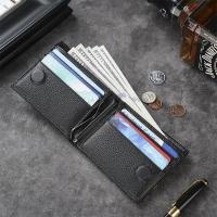 China Men's Genuine Leather Ultra-Thin Anti-Theft Wallet RFID Blocking Long Wallet 10.5cm for sale