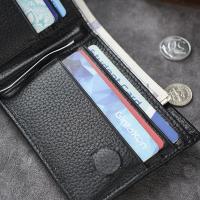 China Men's Genuine Leather Ultra-Thin Anti-Theft Wallet RFID Blocking Long Wallet 10.5cm for sale