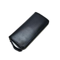 China Vegetable Tanned Cowhide Long Wallet Handmade Retro Business Wallet for Men 20cm for sale