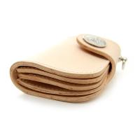 China Handmade Vegetable Tanned Cowhide Short Wallet for Women First Layer Leather 12cm x 9cm for sale