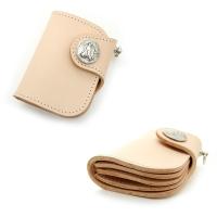 China Handmade Vegetable Tanned Cowhide Short Wallet for Women First Layer Leather 12cm x 9cm for sale