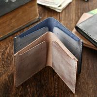 China Nylon Lined Retro First-Layer Cowhide Hand-Stitched Small Wallet for Your Convenience for sale
