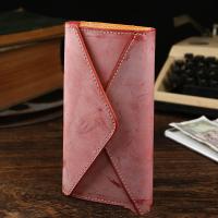 China Caibu Large Capacity Matte Wax Horse Leather Long Wallet for Men 19x10.5cm for sale