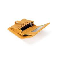 China Women's Genuine Leather Half-Fold Short Wallet 12cm x 9cm x 1.5cm Drawstring Closure for sale