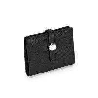 China Women's Genuine Leather Half-Fold Short Wallet 12cm x 9cm x 1.5cm Drawstring Closure for sale