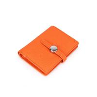 China Women's Genuine Leather Half-Fold Short Wallet 12cm x 9cm x 1.5cm Drawstring Closure for sale