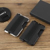 China Metal RFID Credit Card Wallet Open Closure Nylon Lining Anti-Theft Short Wallet 1x6x9cm for sale