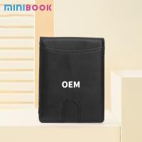 China Men's Short Genuine Leather Wallet RFID Blocking Money Clip Wallet 8.5cm Length for sale