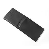 China Men's Short Genuine Leather Wallet RFID Blocking Money Clip Wallet 8.5cm Length for sale